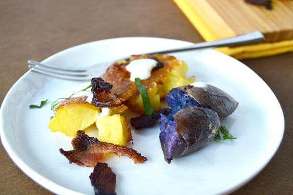 Smashed Potatoes with BBQ Bacon - West Via Midwest