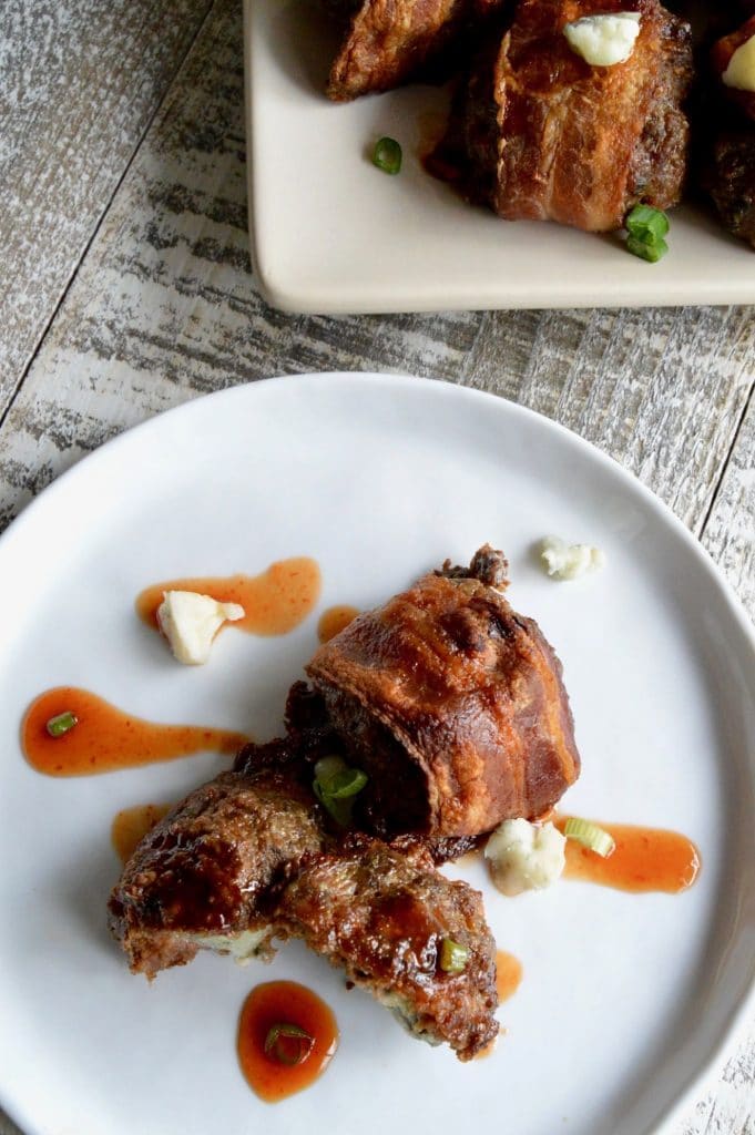Bacon wrapped Blue Cheese Meatballs - West Via Midwest