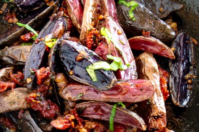 Roasted Fingerling Potatoes tomatoes and herbs - West Via Midwest