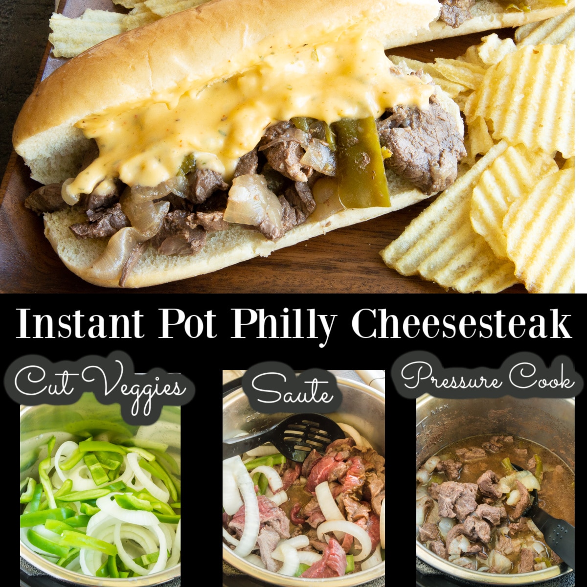 Instant Pot Philly Cheesesteak Recipe with Beer Cheese Sauce - West Via ...
